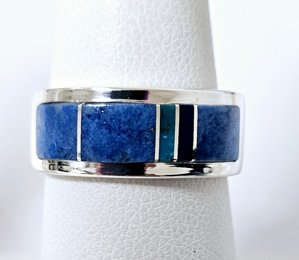 WM110 Mixed Lapis and Turquoise Woman's Ring — Turquoise Tortoise Gallery