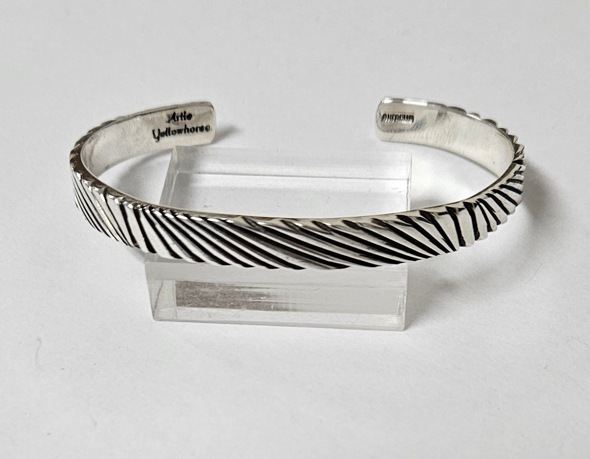 1216 Stamped Silver Cuff — Turquoise Tortoise Gallery