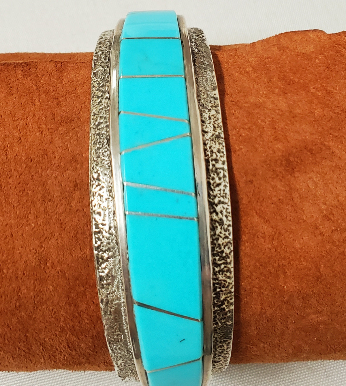 CWB106 Inlay Sleeping Beauty Turquoise Cuff — Turquoise Tortoise Gallery