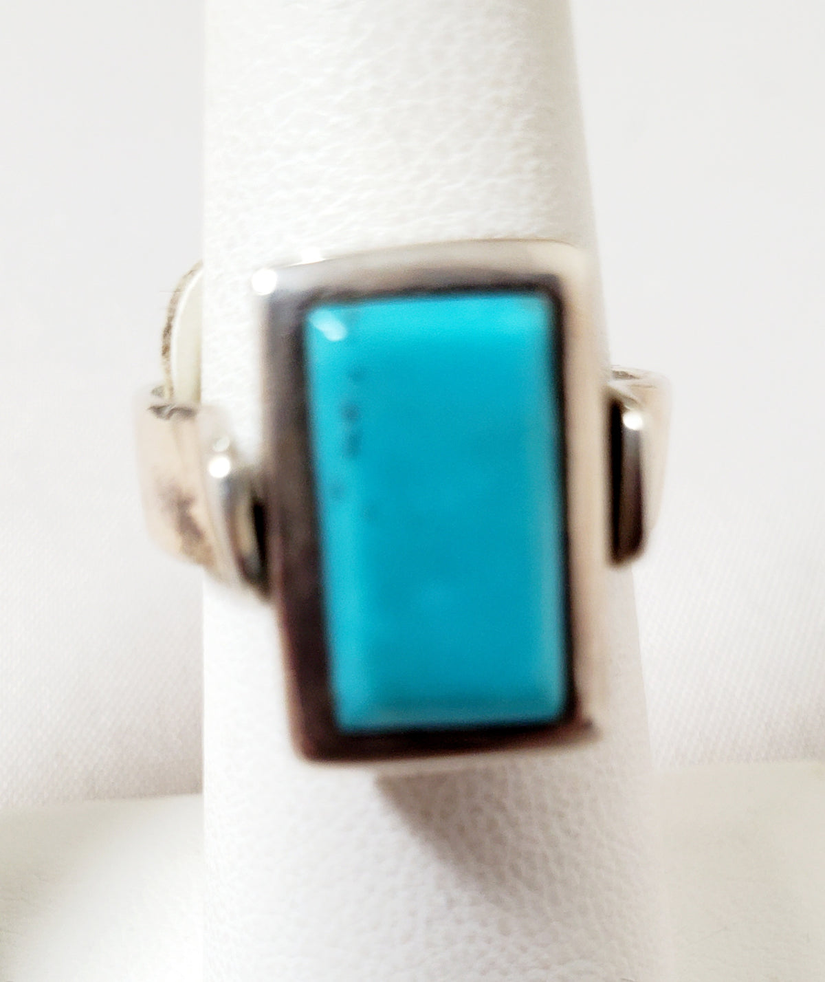 CWR221 Reversible Box Ring in Turquoise and Spiny Oyster Shell — Turquoise Tortoise Gallery