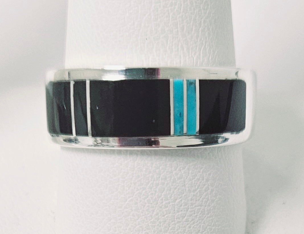 WM103 Onyx and TurquoiseMen's Ring — Turquoise Tortoise Gallery