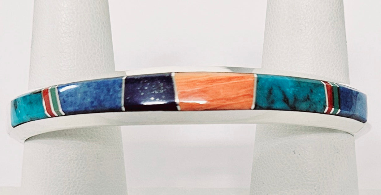 WM94 Multi Stone Narrow Cuff — Turquoise Tortoise Gallery