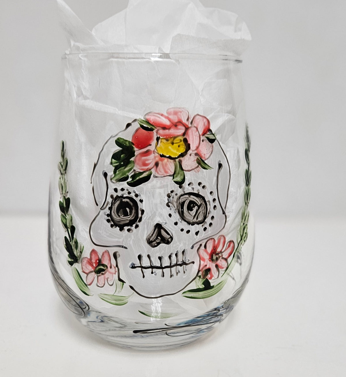 LLWine Stemless Day of the Dead 6 — Turquoise Tortoise Gallery