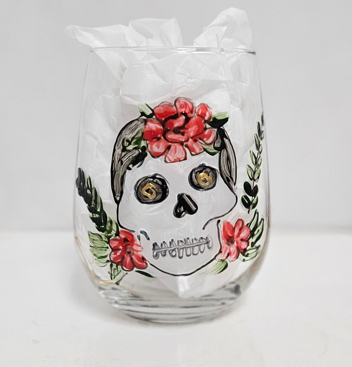 LLWine Stemless Day of the Dead 8 — Turquoise Tortoise Gallery